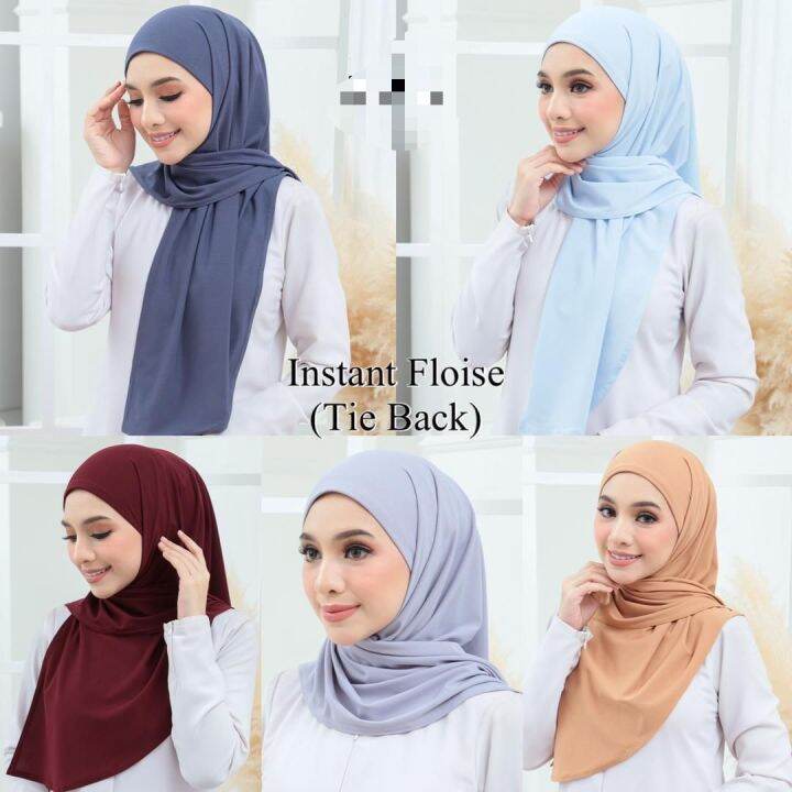 Tudung Instant Viral Ikat Belakang BORONG 10 helai mix | Lazada