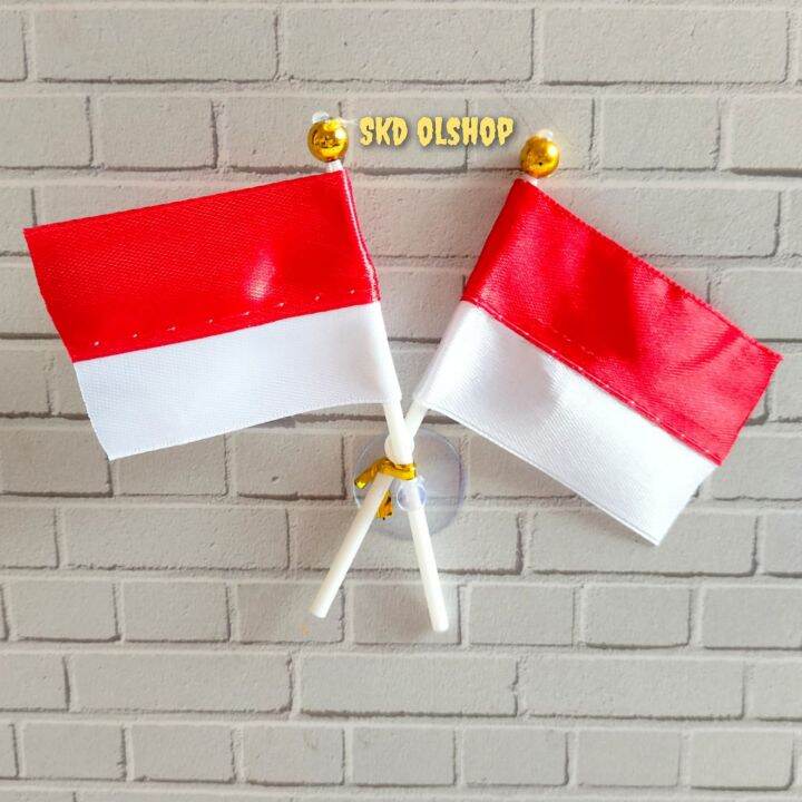 Bendera Kaca Merah Putih Bendera tempel silang dekorasi kaca mobil ...
