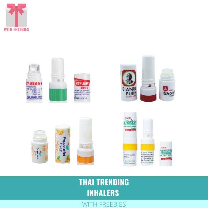 Thailand Inhaler Poy Sian 2in1 Inhaler/ Peppermint Field | Green Herb 2 ...