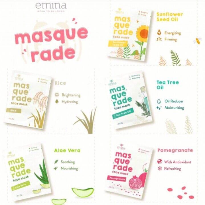 Emina Masquerade Face Mask / Sheet Mask 5 Variant | Lazada Indonesia