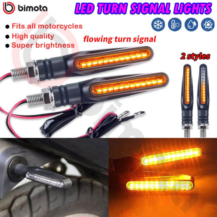 Bimota 2pcs Motorcycle LED Signs Light Flashing Water Blinker Lights ...