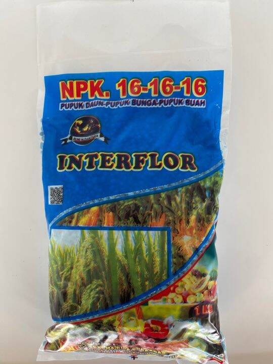 Pupuk NPK 16 16 Interflor 1 kg Kemasan Pabrik | Lazada Indonesia