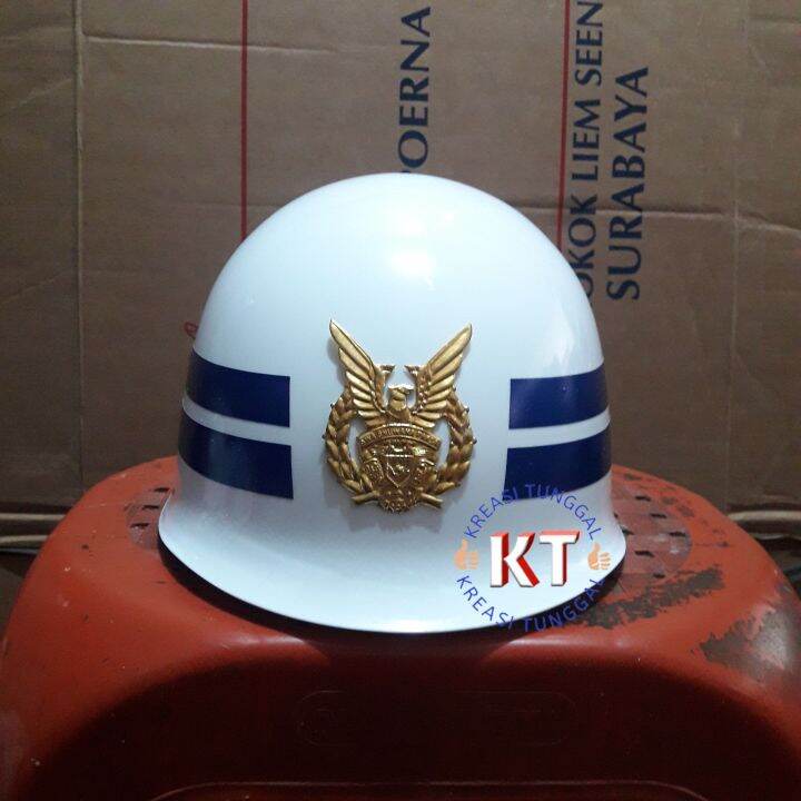 helm upacara TNI AU/helm TNI logo lis biru dua | Lazada Indonesia