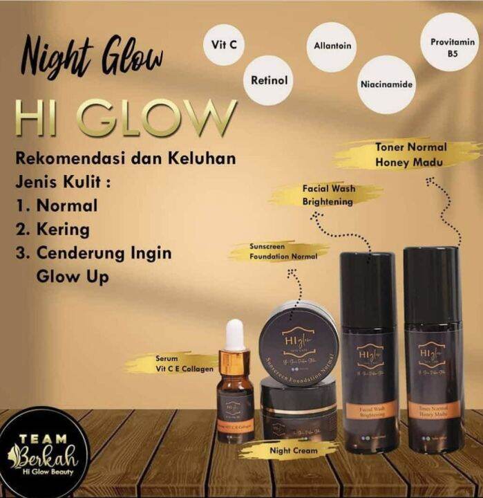 Hi Glow Beauty Skincare Wajah Paket Night Glow Untuk Mencerahkan Kulit ...