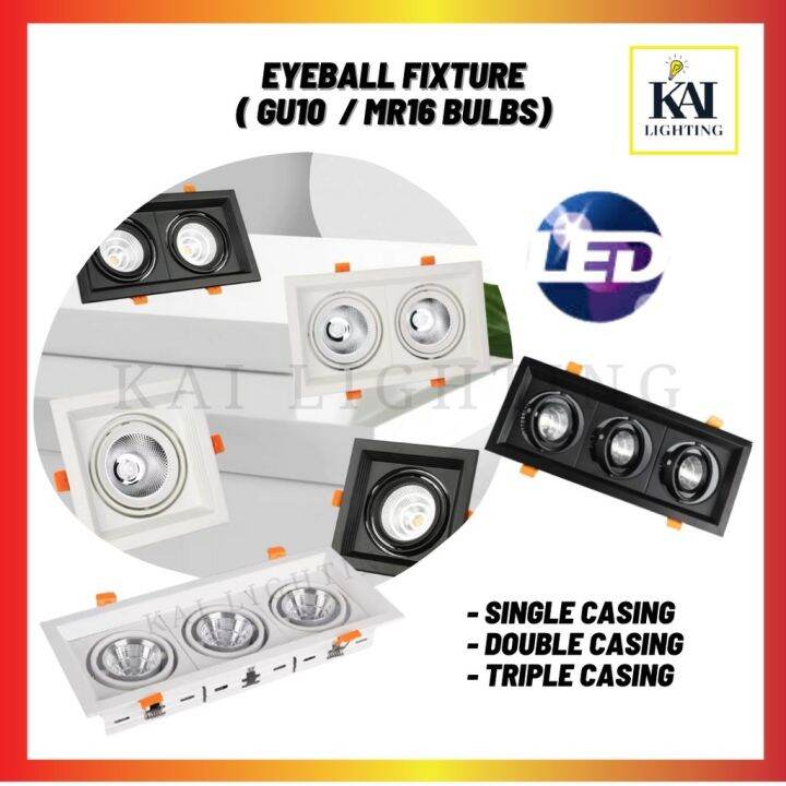 LED EYEBALL FITTING CASING BLACK/WHITE ALUMINIUM SPOTLIGHT CASING ...