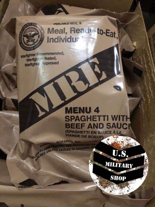 อาหารพร้อมทาน อาหารสำเร็จรูป MRE Menu 4 Spaghetti with Beef and Sauce ...