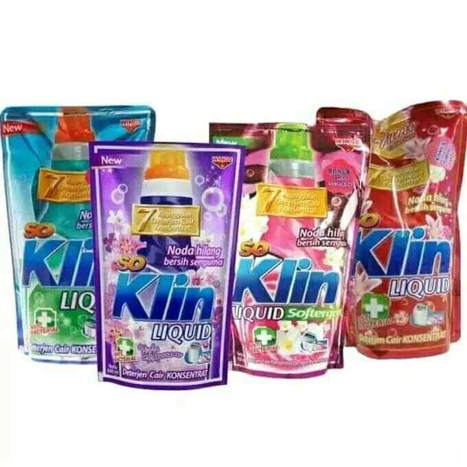 So Klin Liquid Softergent/Deterjen Cair Konsentrat/Sabun Cuci Cair Pakaian Power Clean Action ...