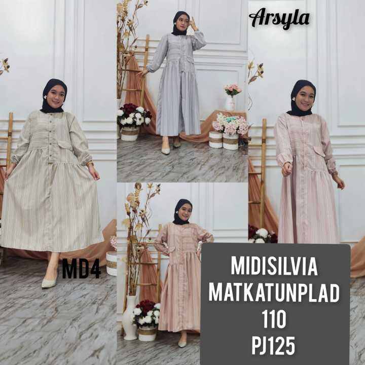 MIDI SILVIA BY ARSYLA//MIDI DRESS ARSYLA//MIDI DRESS KATUN TRISET | Lazada Indonesia