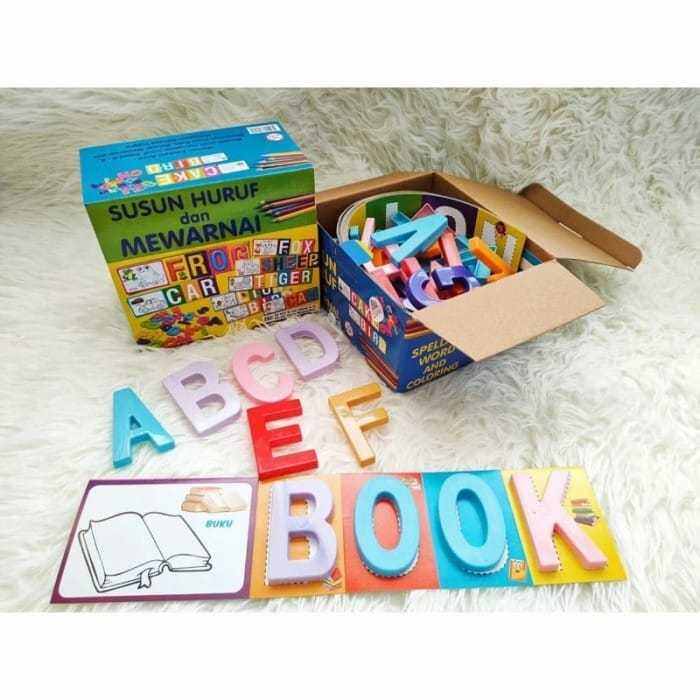 Mainan susun huruf abjad mainan edukasi anak belajar mengenal huruf ...
