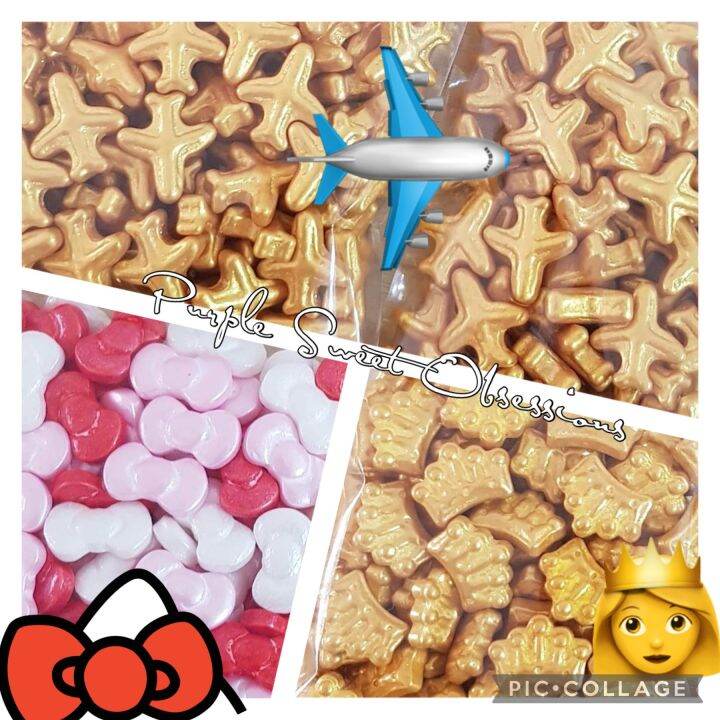 Airplane Sprinkle / Gold Crown Sugar / Hello Kitty Bow Candy Sprinkles ...