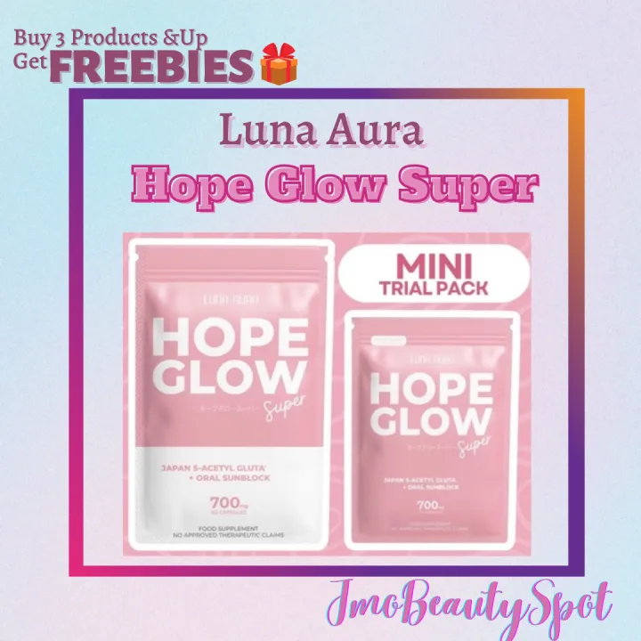 Luna Aura Hope Glow Super Biggie 60caps & Mini Trial Pack 14caps ...