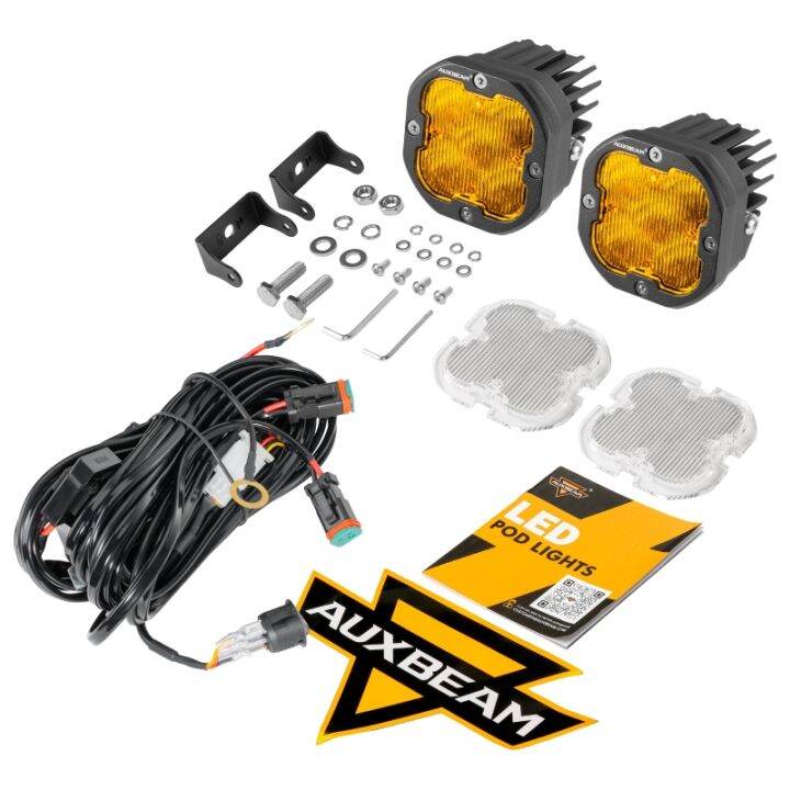 LED Work Lights 3 Inch 80W Pod Lights （Amber Flood Light+White Flood ...