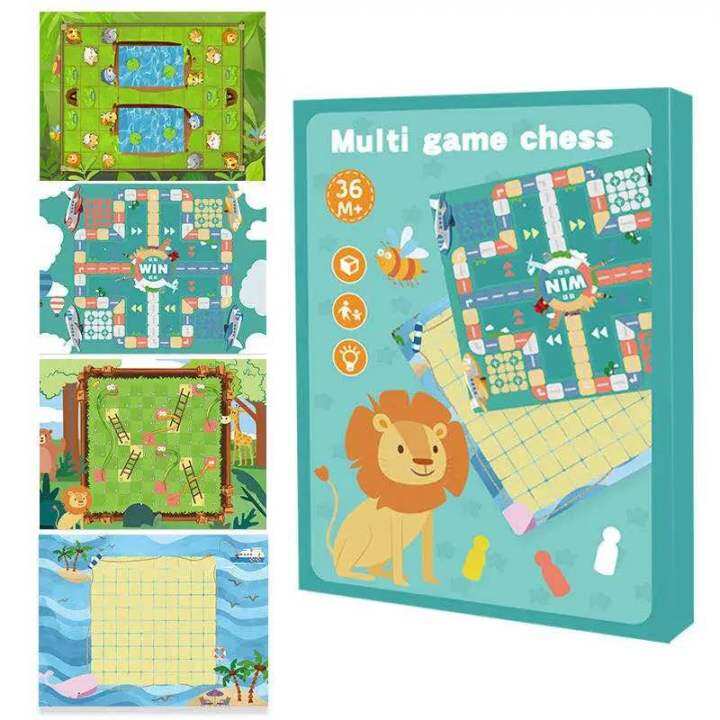 educratePH 4 in 1 Board Game ( Ludo Chess Snakes and Ladder Dama ...