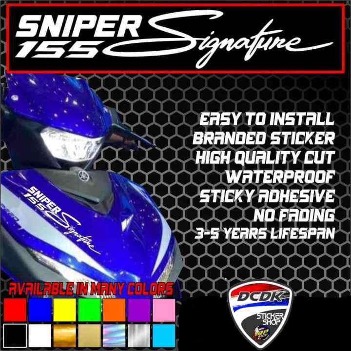 sniper 155 signature sticker for motorcycle machine cut waterproof ...