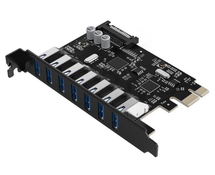 ORICO SuperSpeed 7 Port USB 3.0 PCI-E Express Card with a 15pin SATA Power Connector PCIE Adapt ...