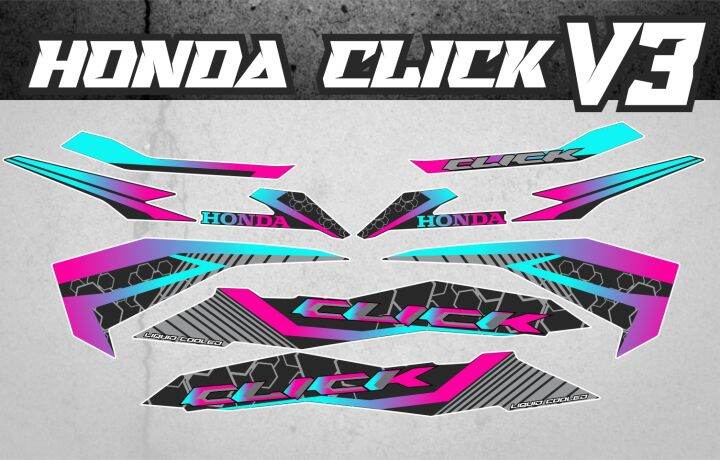 Honda Click 125i v3 decals sticker, Laminated | Lazada PH