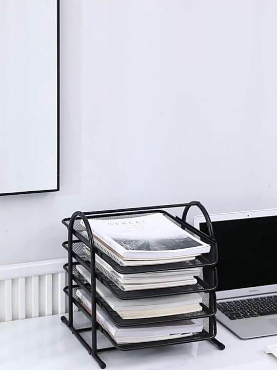 🇲🇾 Ready Stock 2/3/4 Tier A4 Size Metal Document Tray Wire Mesh Tray ...