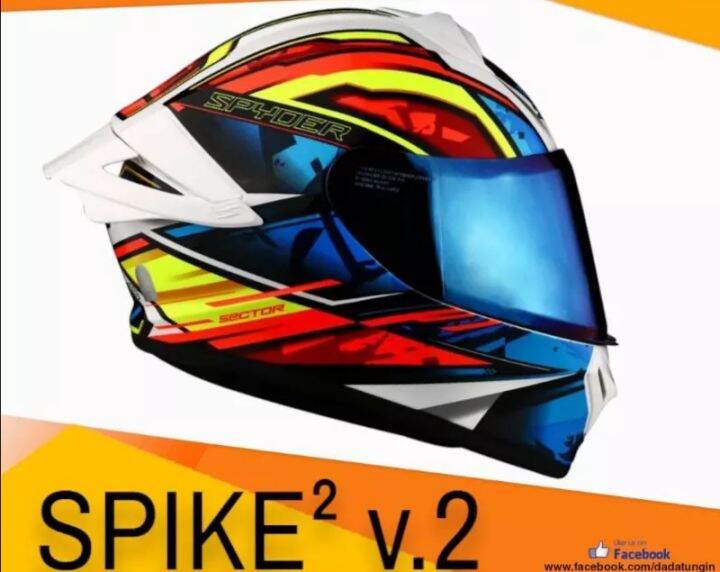 SPYDER Spike 2 V2 GD Sector9 w/ Free Extra Clear Visor and Spoiler ...