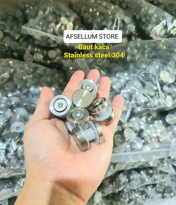Baut kaca tiang railing kaca braket sayap jepit penjepit stainless ...
