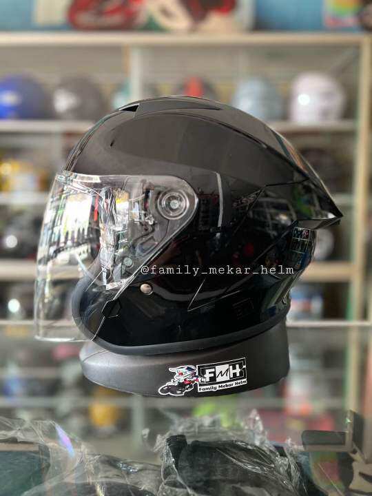 HELM VENUS RR15 SOLID HITAM GLOSY HELM HALF FACE ORIGINAL STANDAR SNI ...