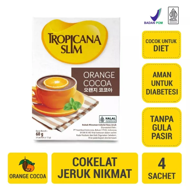 Tropicana Slim Orange Cocoa 4 Sachet - Minuman Coklat Rasa Jeruk ...