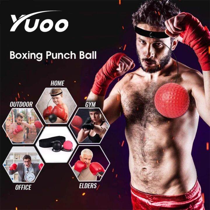 YUOO เป้าซ้อมต่อยมวย,เป้าซ้อมลูกบอลต่อสู้ลูกบอลเจาะแบบตอบสนองความเร็ว ...
