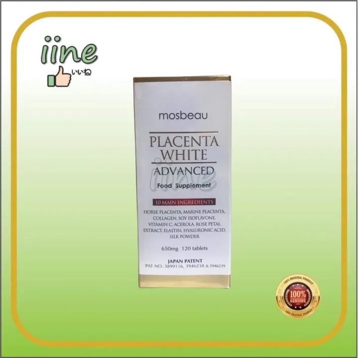 Mosbeau Placenta White Advanced Food Supplement 650mg 120 Tablets ...