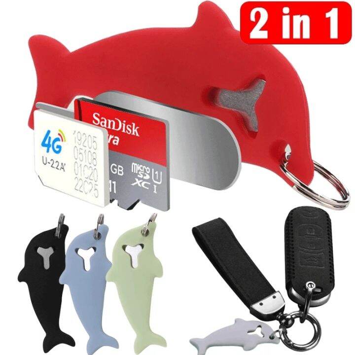 Dolphin Shape 2 In 1 Anti-Lost Sim Card Pin Needle with Storage Case ...