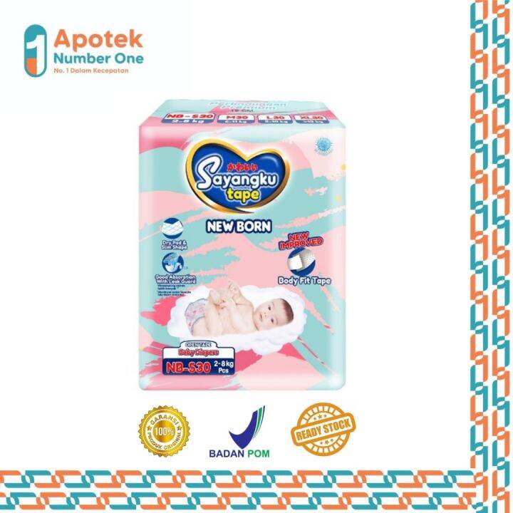 SAYANGKU TAPE NEWBORN / BABY DIAPERS UKURAN NB-S30 BERAT 2-8kg | Lazada ...