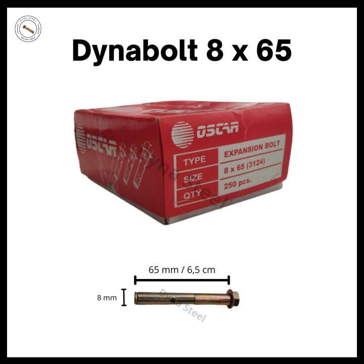 1 dus Dynabolt 8 x 65 isi 250 pcs /BAUT BETON/BAUT TEMBOK/BAUT SAMBUNG ...