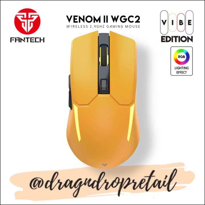 FANTECH VENOM II WGC2 Vibe Edition Rechargeable Wireless 2.4GHz Pro ...