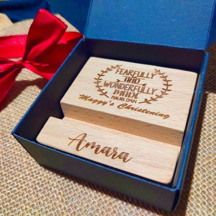 Personalized Laser Engraved Phone Stand/Holder | Souvenir | Giveaway ...