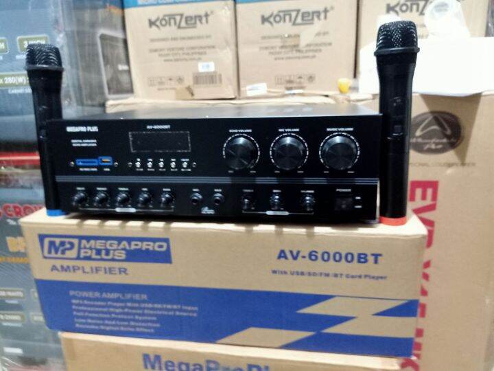 Megapro plus AV-6000BT Amplifier with Two wireless Microphone | Lazada PH