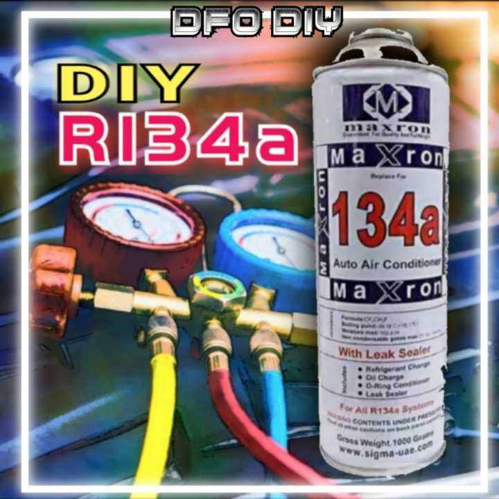 DFOdiy R134a Gas R134a MAXRON R134a Aircond Refrigerant Gas Car Refrigerator Kereta Penyaman ...