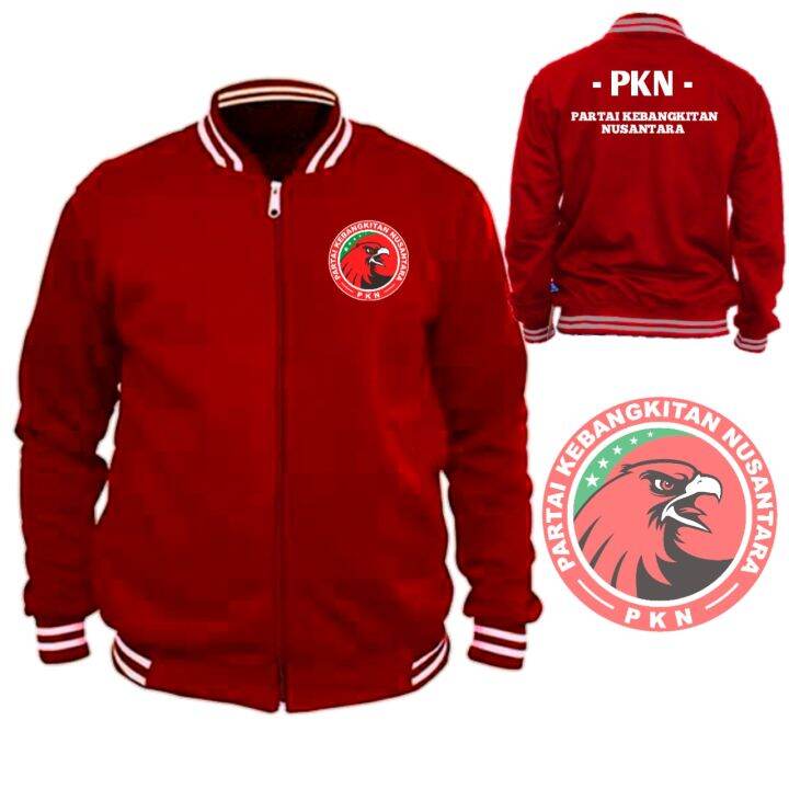 jaket varsity partai pkn ( partai kebangkitan Nusantara)bahan cotton ...