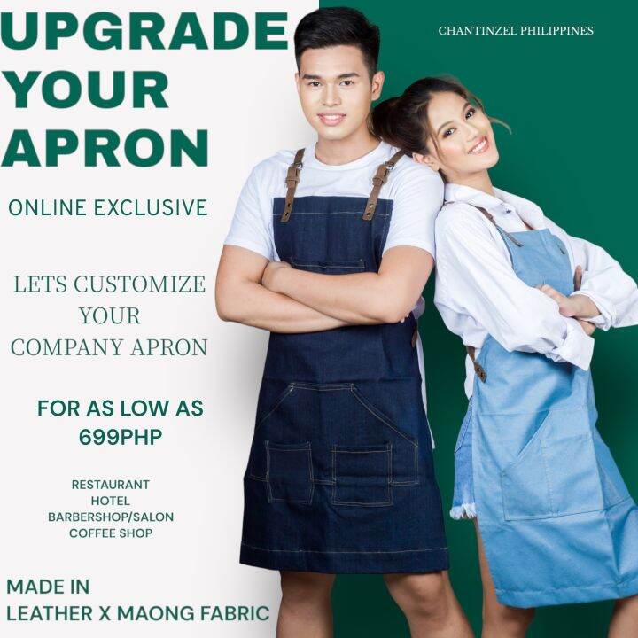 Maong Apron x Genuine Leather Strap | Lazada PH