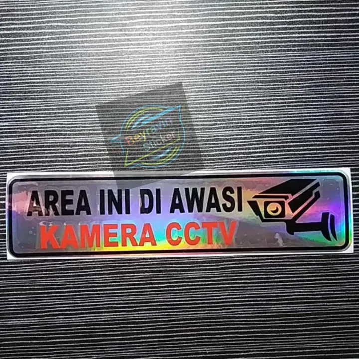 STICKER AREA INI DI AWASI KAMERA CCTV CUTTING | Lazada Indonesia