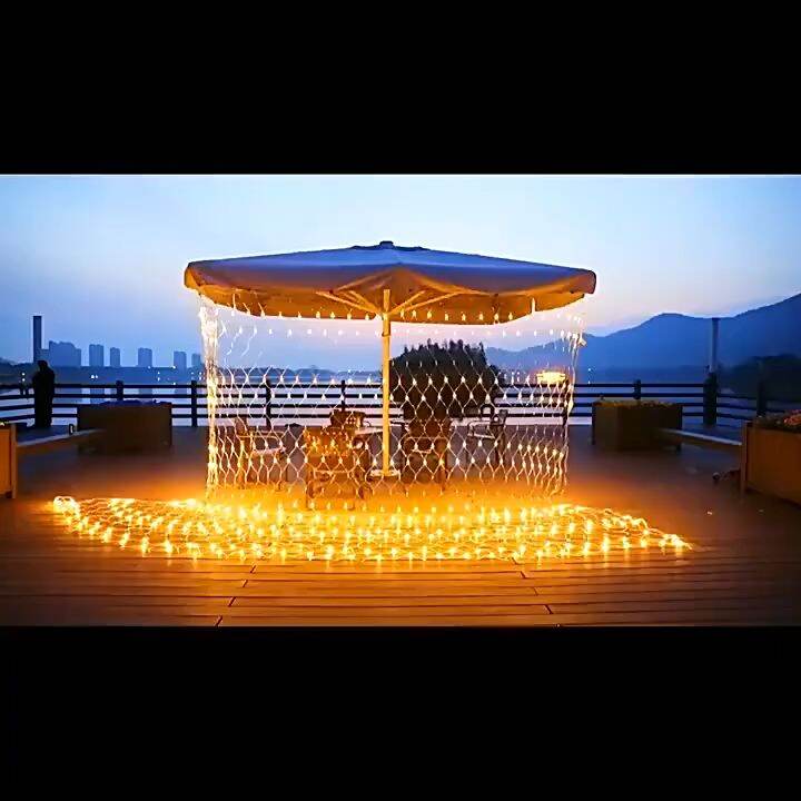 YONUO COD ไฟตกแต่ง ตาข่ายไฟ ไฟตาข่าง ไฟกระพริบ ไฟปู LED Net Lights string ไฟประดับตกแต่ง ไฟตา ...