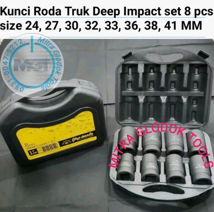 Kunci roda truk deep impact set 8 pcs DR 1" kunci roda mobil besar Tjap ...