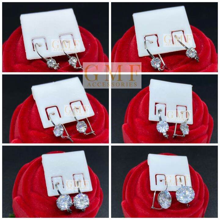 Anting Monel Permata Satu Diamond Bentuk Bulat Anting Baja Putih Anti ...