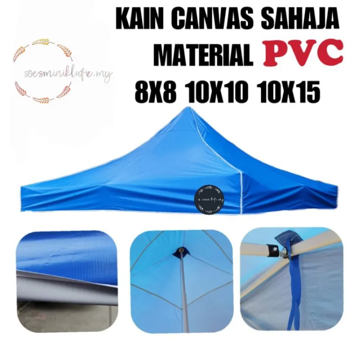 PVC Tarpaulin Canopy Canvas Blue Colour Only for TENT Kanvas Shj utk ...