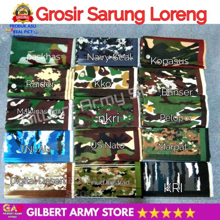 GILBERT ARMY STORE Sarung Loreng Motif Tni Kopasus Malvinas Linud ...
