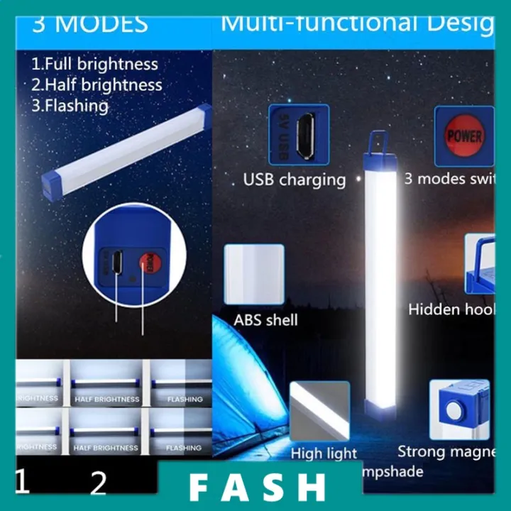 USB wired tube light bulb/ rechargeable LED light tube emergency ...