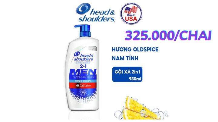 Dầu gội và xả 2in1 Head&Shoulder Men 930ml (Chai) | Lazada.vn