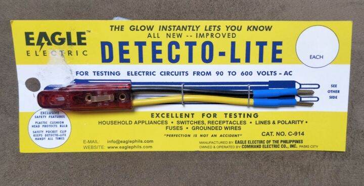 EAGLE DETECTO-LITE ELECTRIC CIRCUIT TESTER FROM 90-600V AC (ACTUAL ...