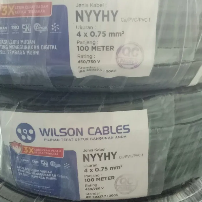 Kabel Wilson NYYHY 4X0.75 kabel listrik serabut isi 4 1 roll 100 meter SNI | Lazada Indonesia