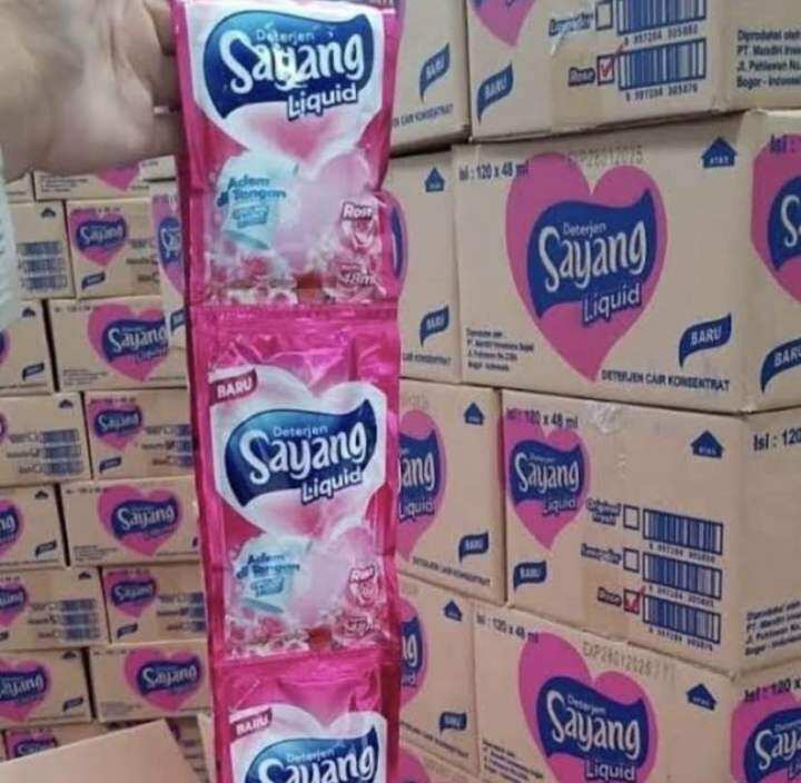 Sayang Liquid Detergen Cair Sachet kemasan 1000 48mL 1 Renceng isi 12 ...