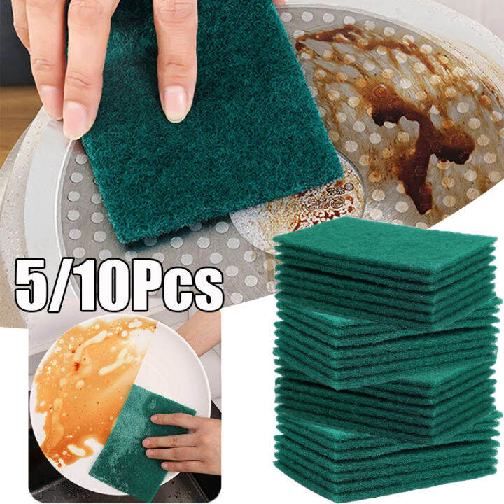 1/5 Pcs Nylon Emery Scouring Pad Anti-oil Sponge Dishwashing Cleaning ...
