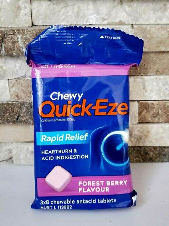 Chewy QUICK-EZE Forest Berry Flavour Rapid relief of heartburn and acid ...