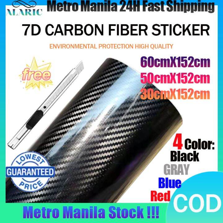 【Fast Shipping】ph 7D Carbon Fiber Sticker High Glossy Waterproof Car ...